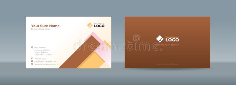 Double-sided Business Card Template with Random Brown-pink Rectangle ...