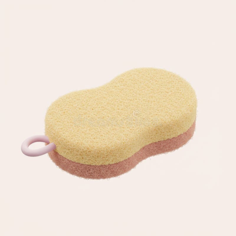 Double Sided Cleaning Sponge with Pink and Yellow Texture Stock ...
