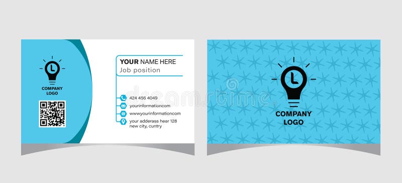 Double-sided Creative Business Card Template. Portrait and Landscape ...