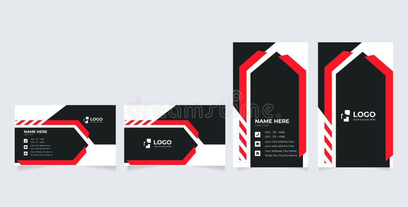 Double-sided Creative Business Card Template. Portrait and Landscape ...