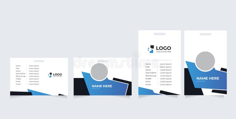 Id Card Template Horizontal Stock Illustrations – 929 Id Card Template ...