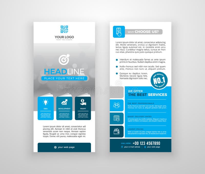 Double-sided DL Flyer Design. Brochure or Flyer Template. Stock Vector ...