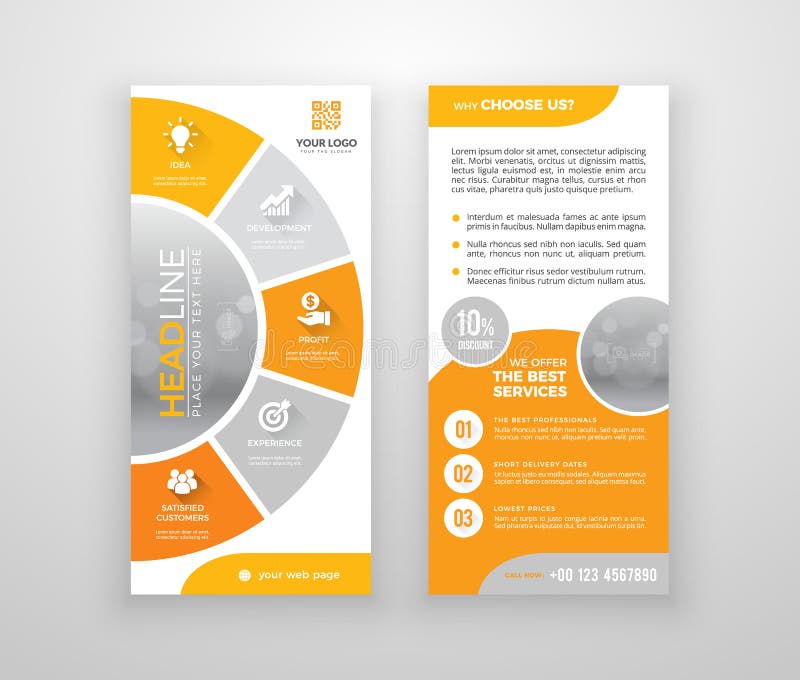Double-sided DL Flyer Design. Brochure or Flyer Template. Stock Vector ...