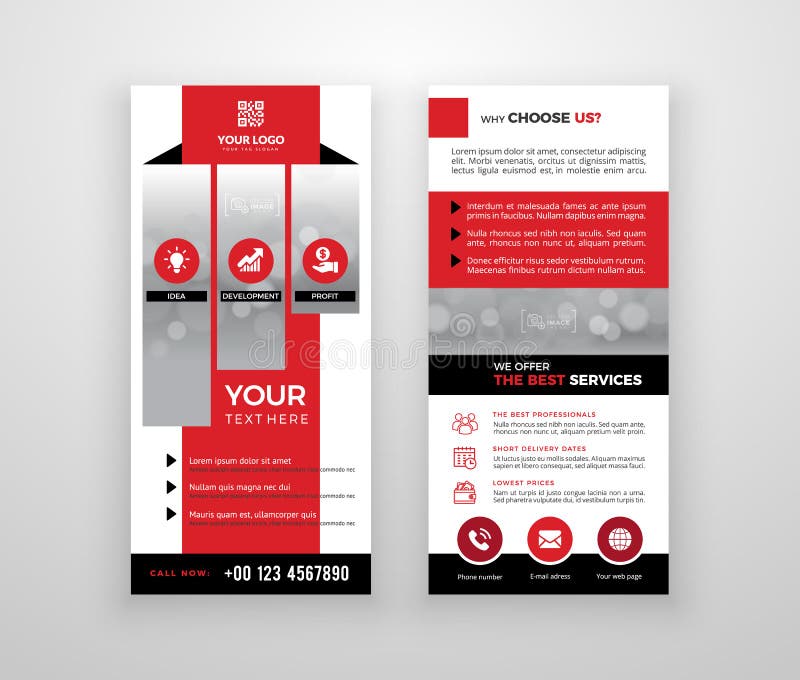 Double-sided DL Flyer Design. Brochure or Flyer Template. Stock Vector ...