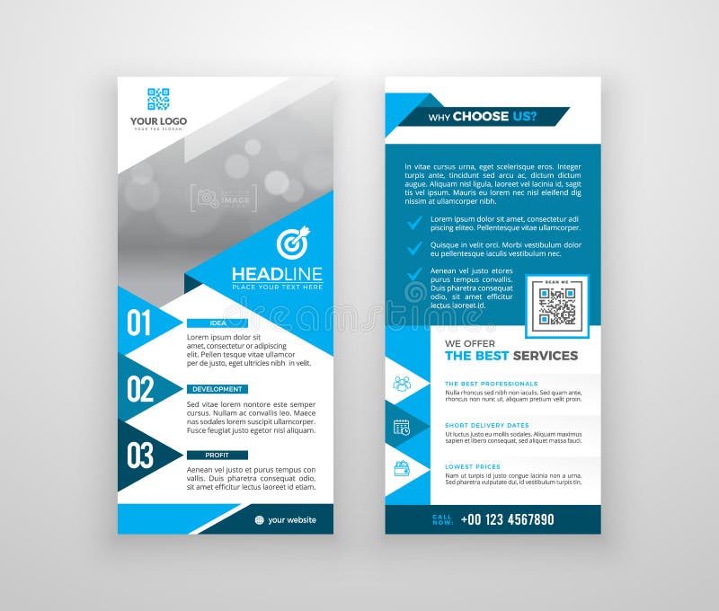 Double-sided DL Flyer Design. Brochure or Flyer Template. Stock Vector ...