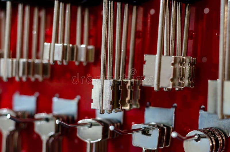 Double-sided Keys Blanks for Lever Tumbler Lock Stock Image - Image of ...