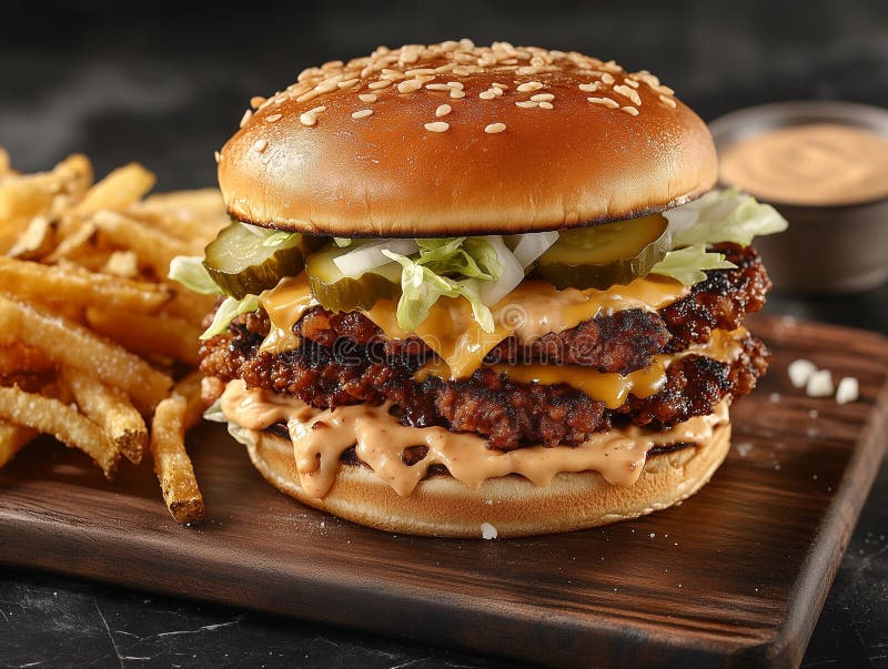 Double Smash Burger – Ultimate Burger Experience (AI-Generated) Stock ...