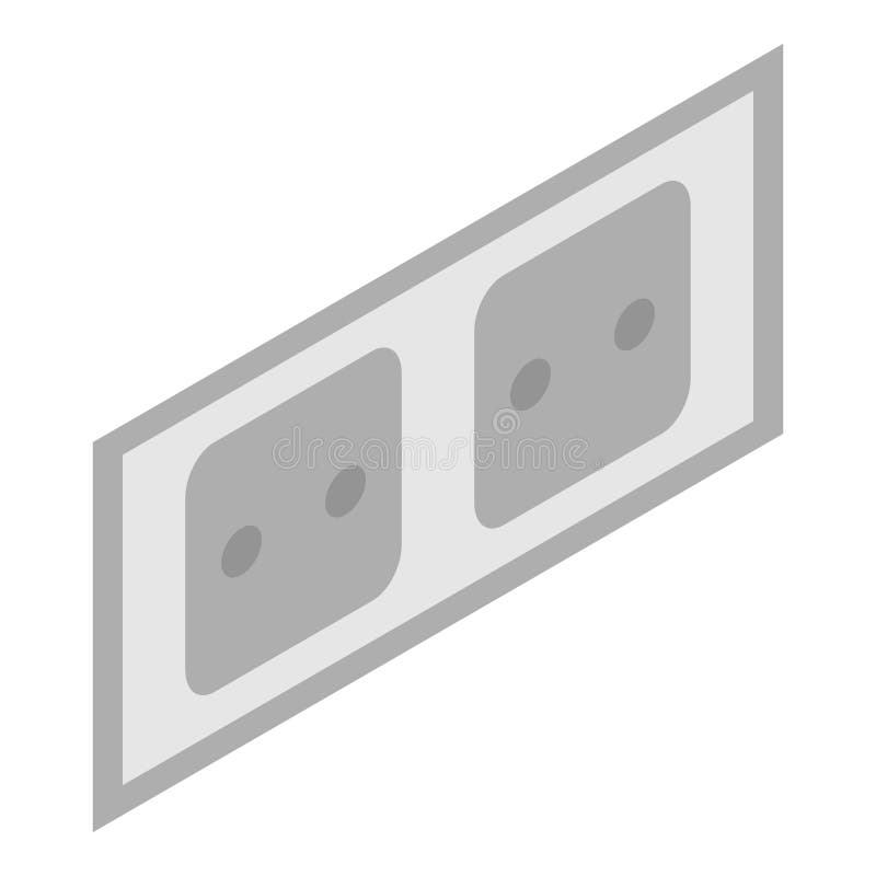 Double Socket Icon, Isometric Style Stock Vector - Illustration of ...