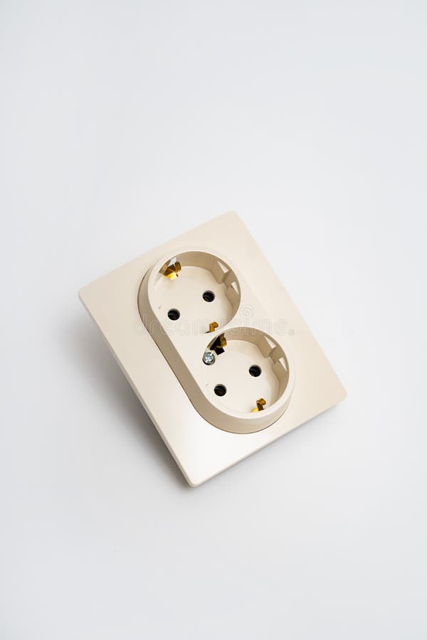 Double Socket Insulated on a White Background. Stock Image - Image of ...