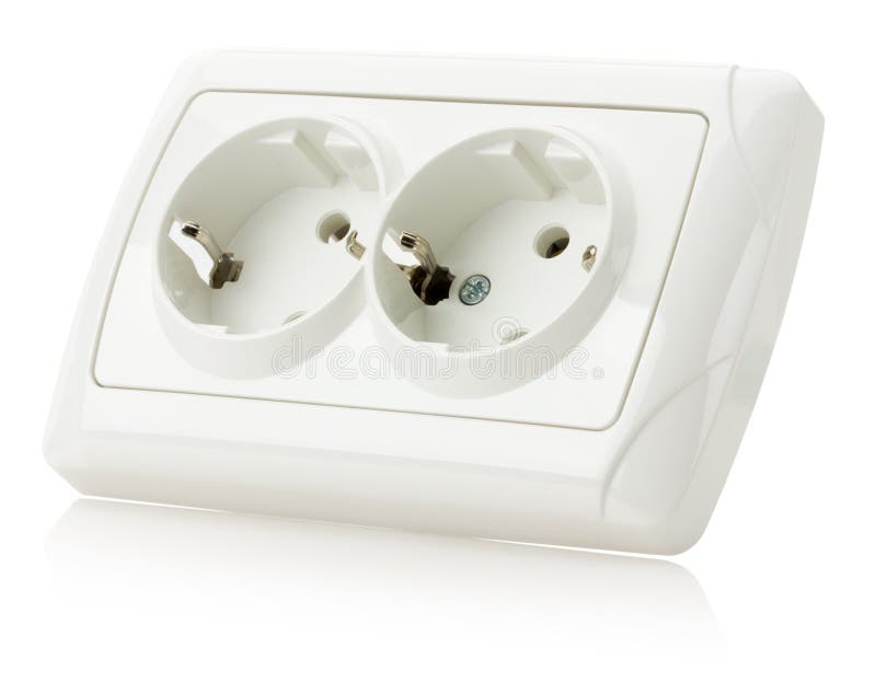 Double Socket Isolated on the White Background Stock Image - Image of ...