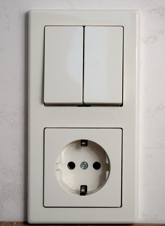 Double Socket with Wall Switch Stock Image - Image of wire, appliances ...