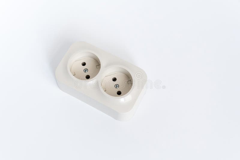 Double Socket on a White Background. Two Sockets, United by One ...