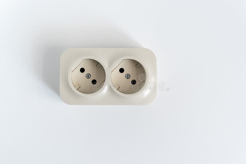 Double Socket on a White Background. Two Sockets, United by One ...