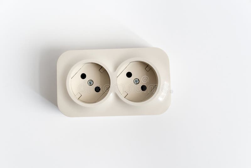 Double Socket on a White Background. Two Sockets, United by One ...