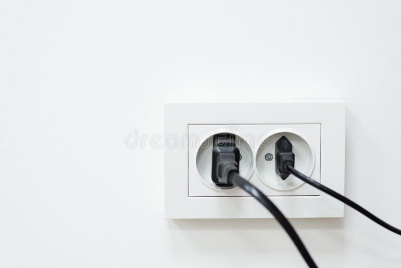 Double Sockets with Connected Devices Stock Photo - Image of electric ...