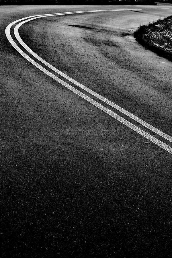 Double solid line stock image. Image of turn, macadam - 208705315