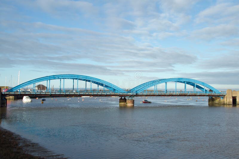 Double span bridge. stock image. Image of metal, transport - 18303575
