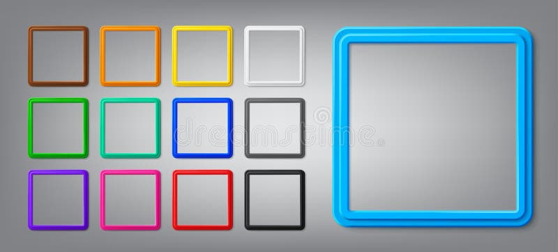 Double Square Photo Frame with Shadow Stock Vector - Illustration of ...