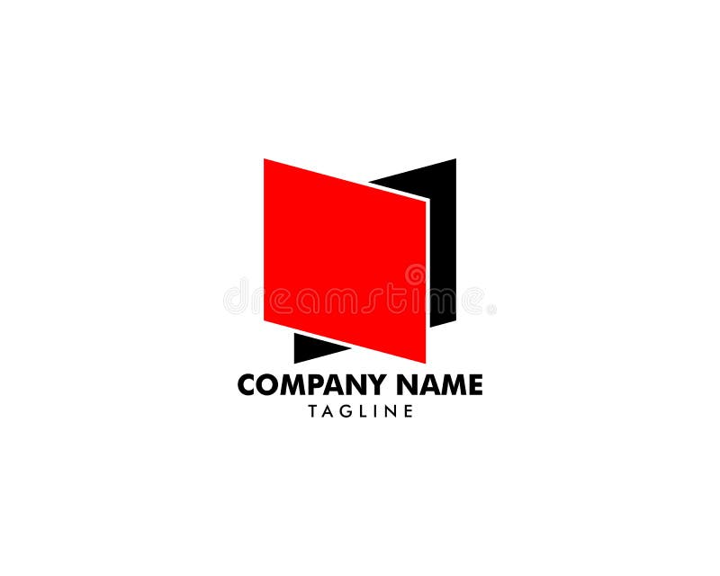 Double Square Vector Logo Design Template Stock Vector - Illustration ...