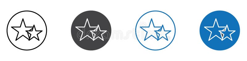 Double Star Icon Flat Editable Icon Mark Set Stock Vector ...