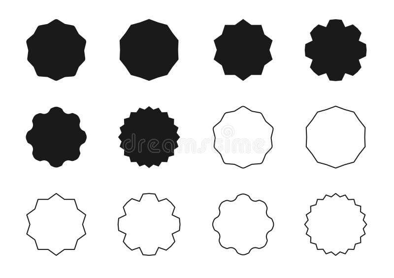 Double Star Shapes Set Has Been Transformed into Various Stock Vector ...