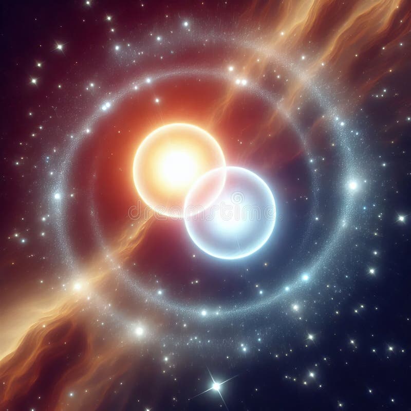 Double Star System Two Stars Orbiting Each Other Creating a Bina Stock ...