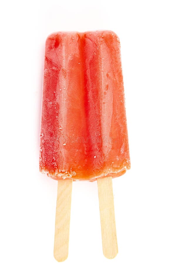 Double Stick Popsicle Isolated on a White Background Stock Photo ...