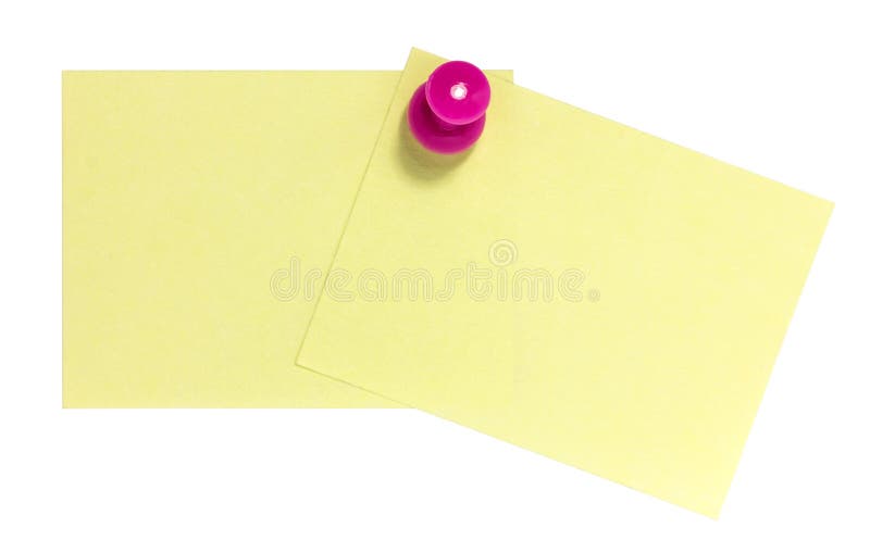 Rectangular Sticky Note with Pink Pin, and Shadow Stock Image - Image ...