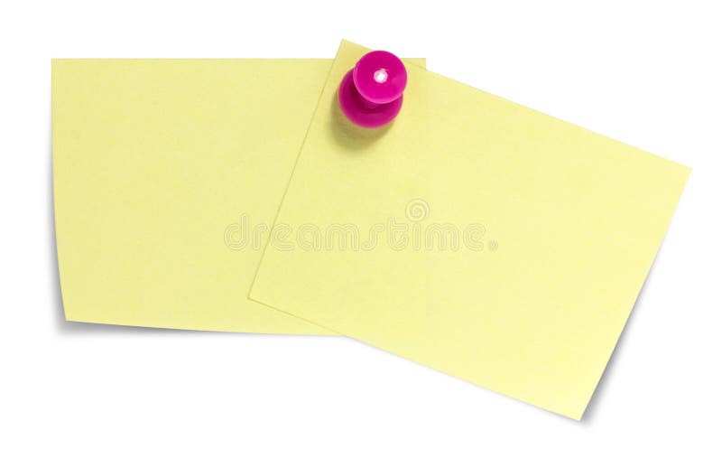 Rectangular Sticky Note with Pink Pin, and Shadow Stock Image - Image ...