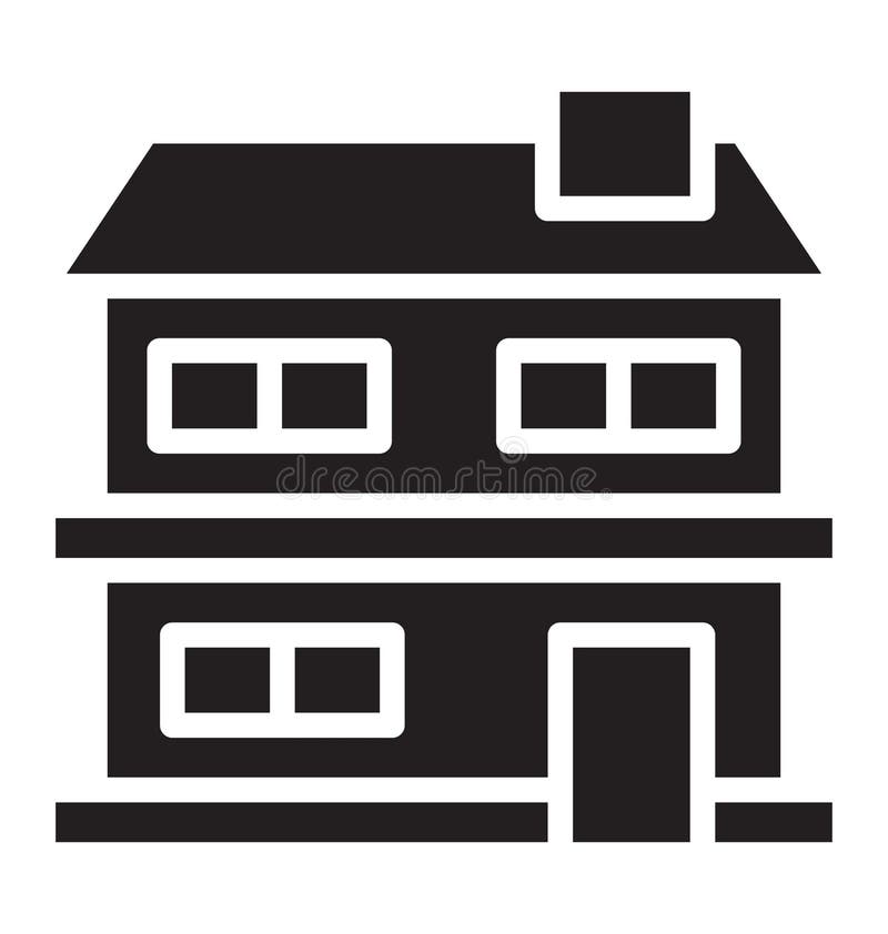 Double Story House Isolated Vector Icon Which Can Easily Modify or Edit ...