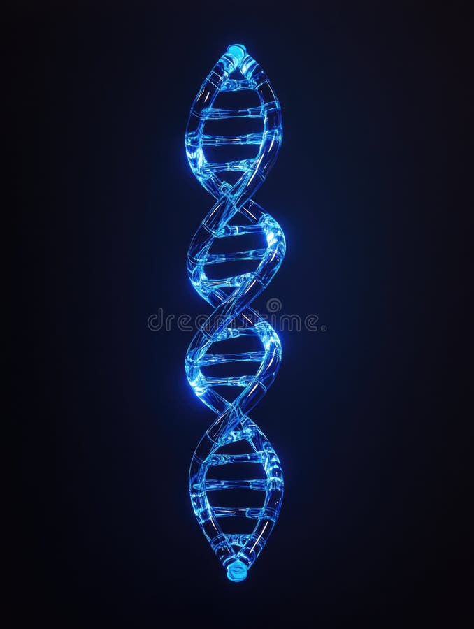 Double Strand Blue Lights on Black Stock Photo - Image of effect ...