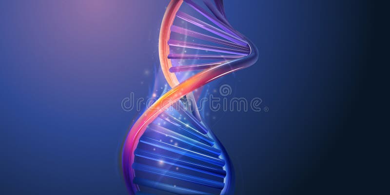 Double-stranded Helix Structure of Abstract DNA Model. Stock ...