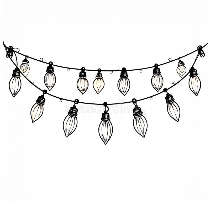 Double String of Teardrop Shaped Lights Illustration Stock Illustration ...