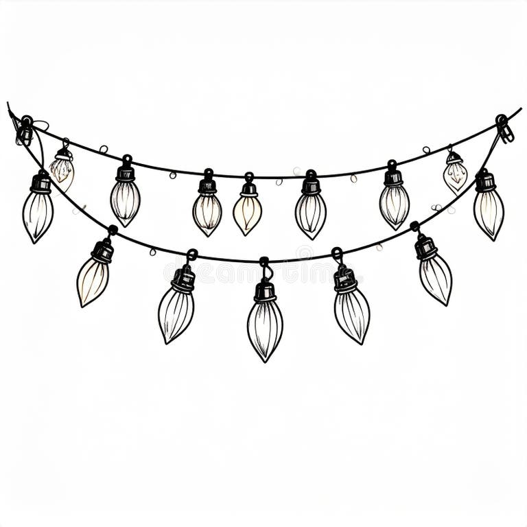 Double String of Teardrop Shaped Lights Illustration Stock Illustration ...