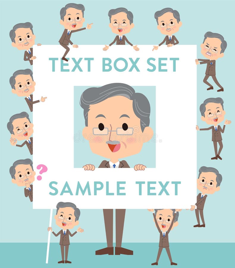 Double Suit Beard Old Man Text Box Stock Vector - Illustration of ...