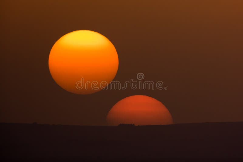 Double Sunset stock photo. Image of bright, yellow, romantic - 3158686
