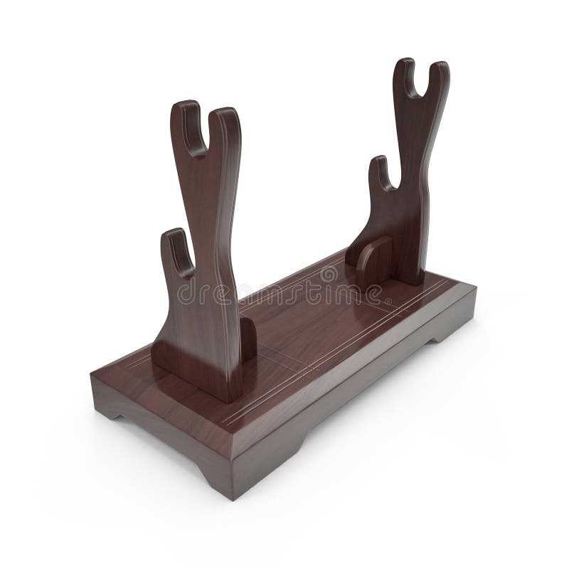 Double Sword Stand On White Background. 3D Illusration, Render ...