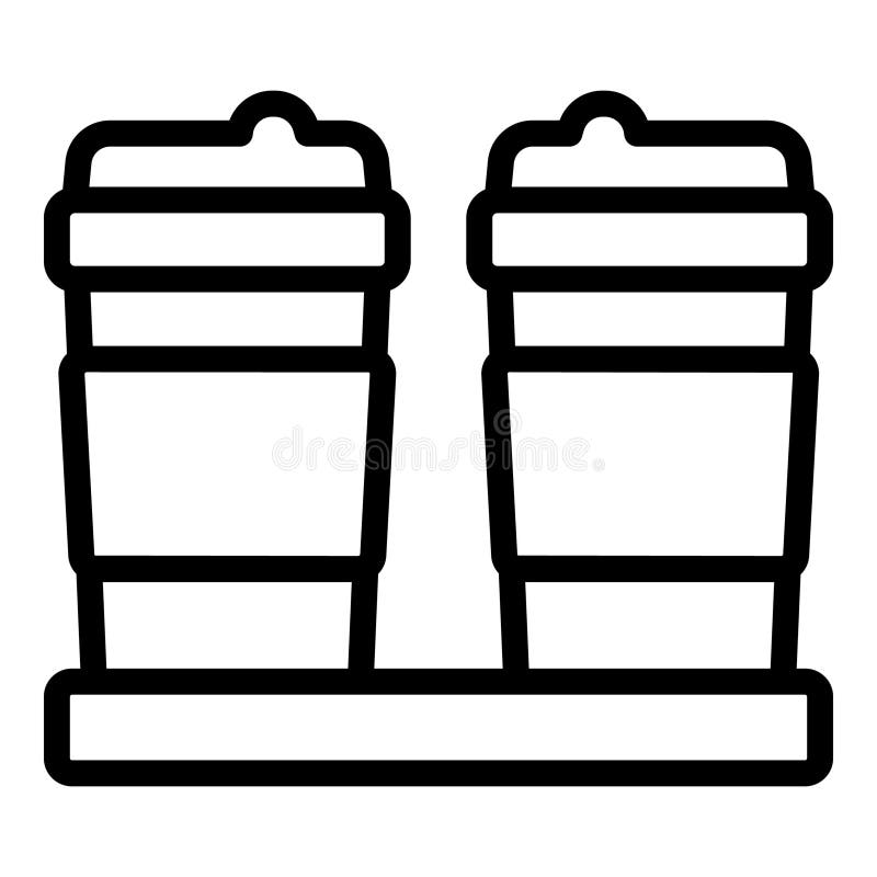 Double Takeout Coffee Cups Icon Stock Illustration - Illustration of ...