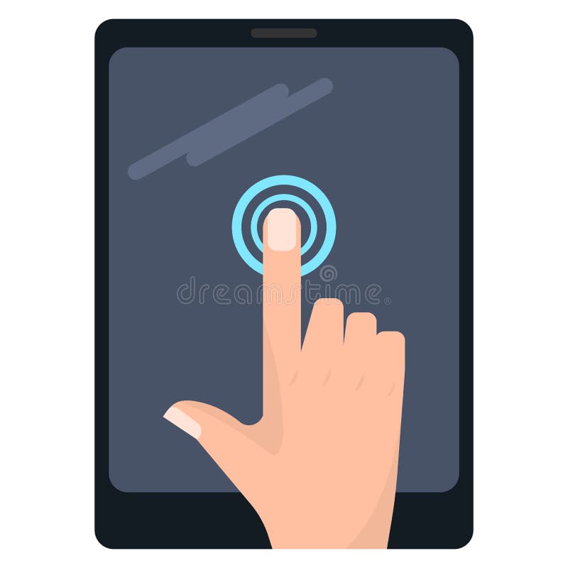 Double Tap Touch Screen Hand Gestures on Tablet Vector Stock Vector ...