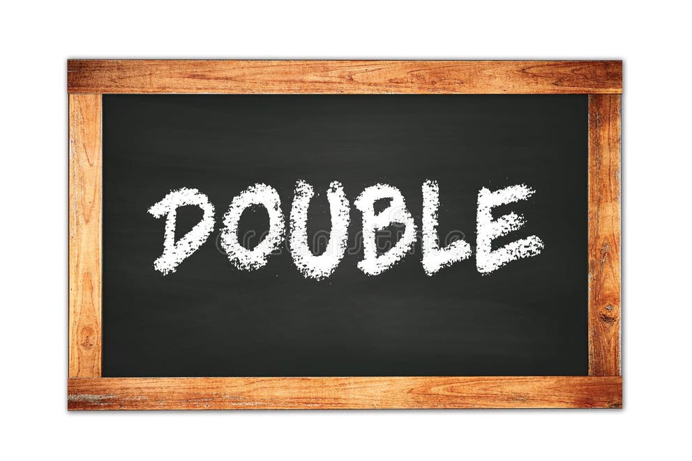 DOUBLE Text Written on Wooden Frame School Blackboard Stock Photo ...