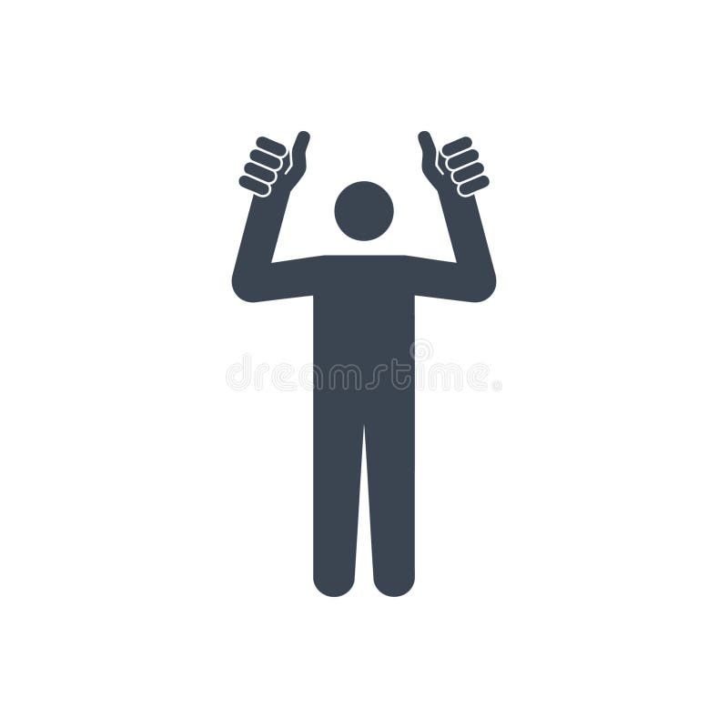 Double Thumbs Up Icon stock vector. Illustration of action - 346937924