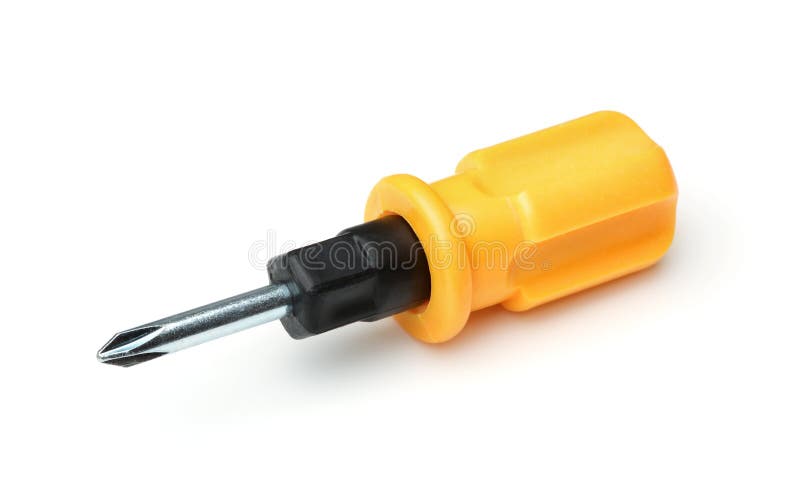 Double Tip Screwdriver with Yellow Plastic Handle Stock Photo - Image ...