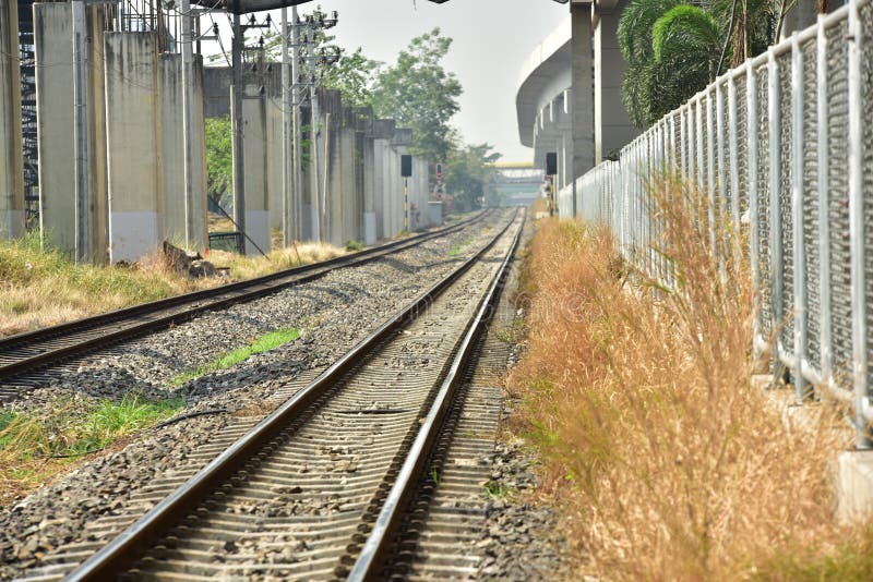 Double Track Rail it is a Standard Railway Track Stock Photo - Image of ...