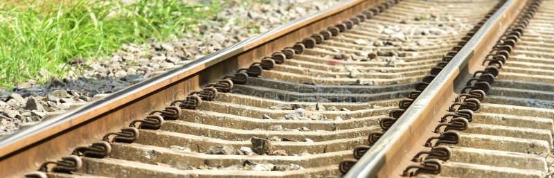 Double Track Rail it is a Standard Railway Track Stock Image - Image of ...