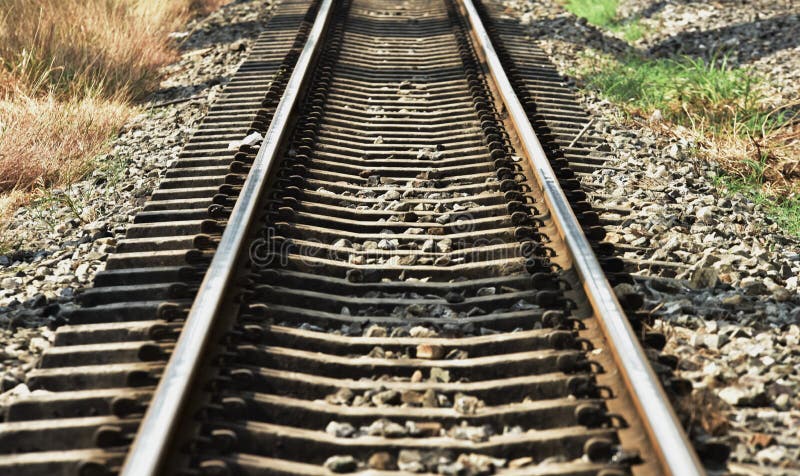 Double Track Rail it is a Standard Railway Track Stock Image - Image of ...