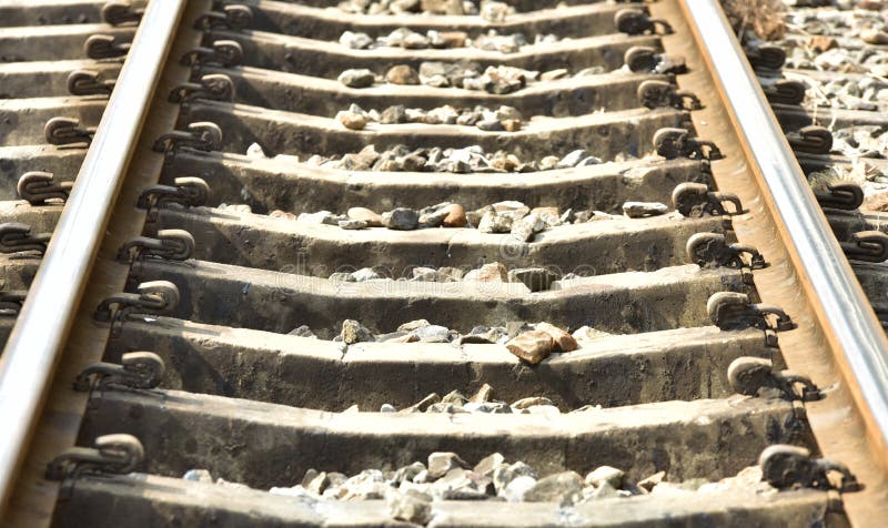 Double Track Rail it is a Standard Railway Track Stock Image - Image of ...