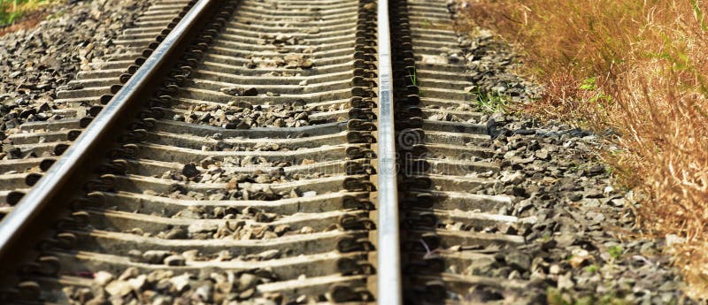 Double Track Rail it is a Standard Railway Track Stock Image - Image of ...