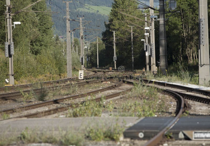 Double Track in Rail Traffic Stock Image - Image of embankment ...