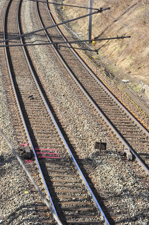 Double Track in Rail Traffic Stock Image - Image of network, tracks ...