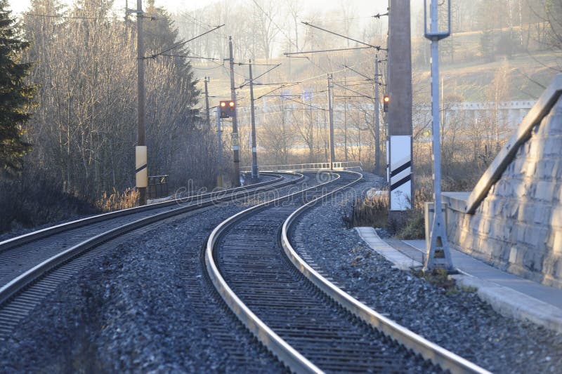 Double Track in Rail Traffic Stock Photo - Image of operation, rails ...